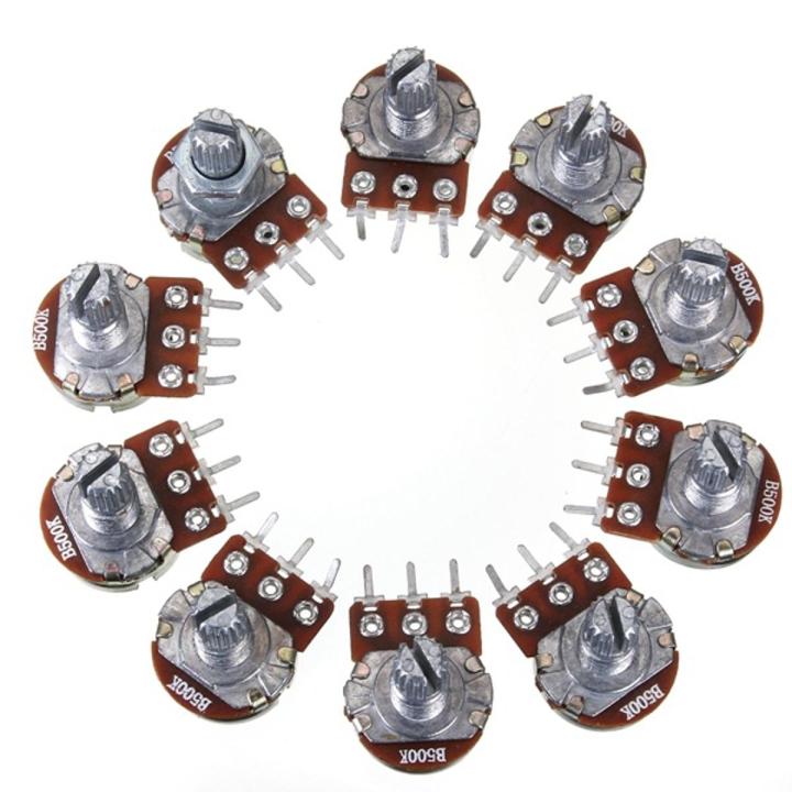 2Pcs- 3 Pin 500K Potentiometer Panel Mount 500K Ohm 1/2 Watt 3 Terminal ...