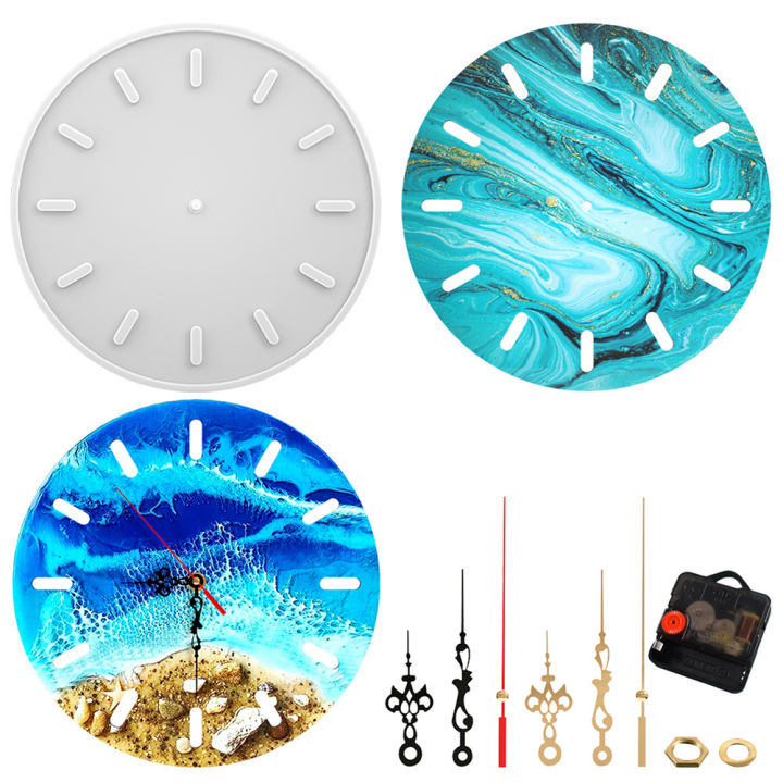 JM Clock Silicone Mold Handmade Crafts Round Clock Epoxy Resin Molds ...