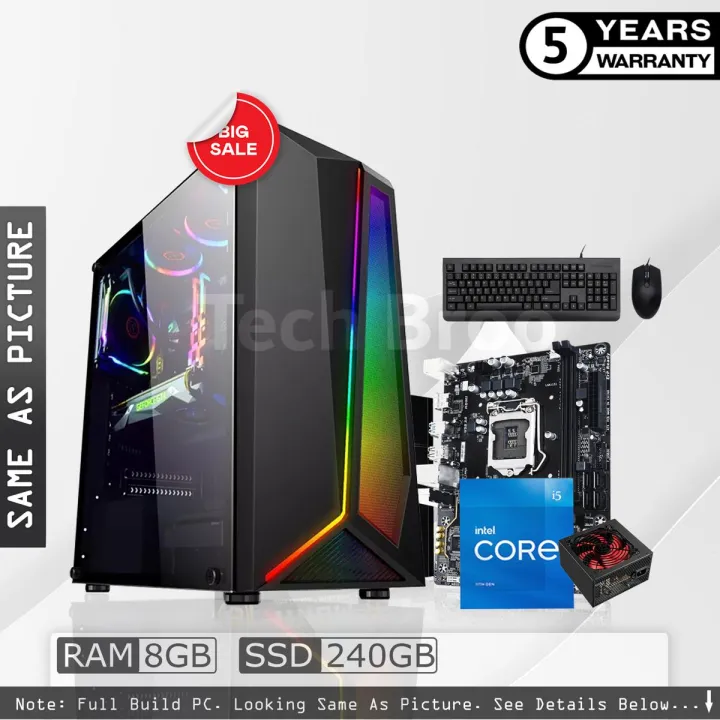 Intel Core i5 6th Gen RAM 8GB SSD 240GB Gaming & Graphic Special PC ...