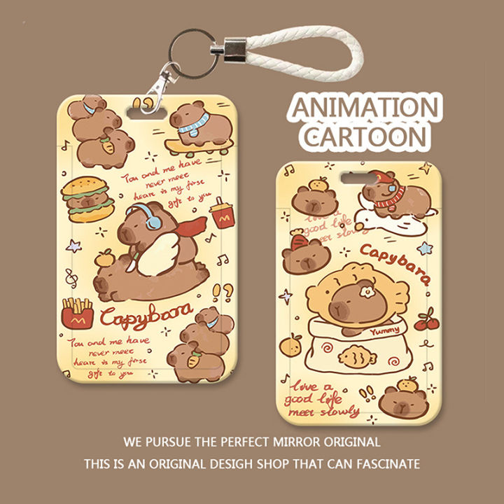 Anime Happy Hamburger Capybara Lanyard For Keys Mobile Phone Hang Rope ...