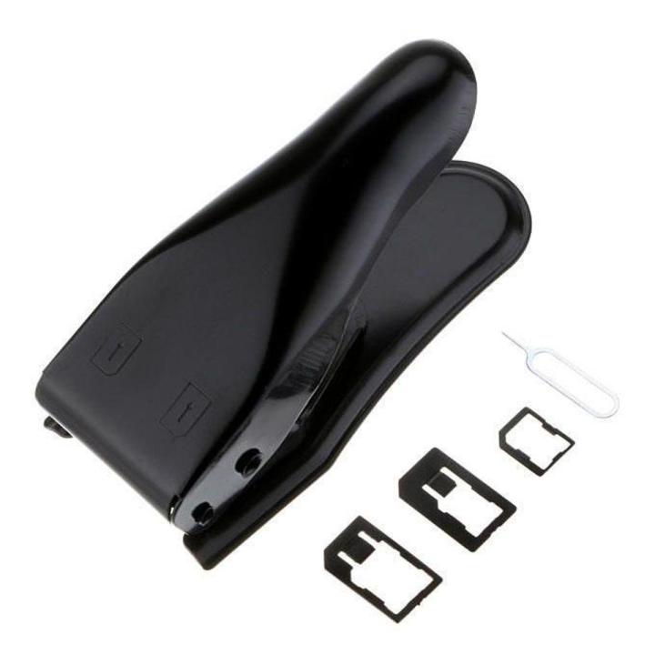 Nine 2 Port Stainless Steel Micro and Nano Sim Card Cutter - Black ...