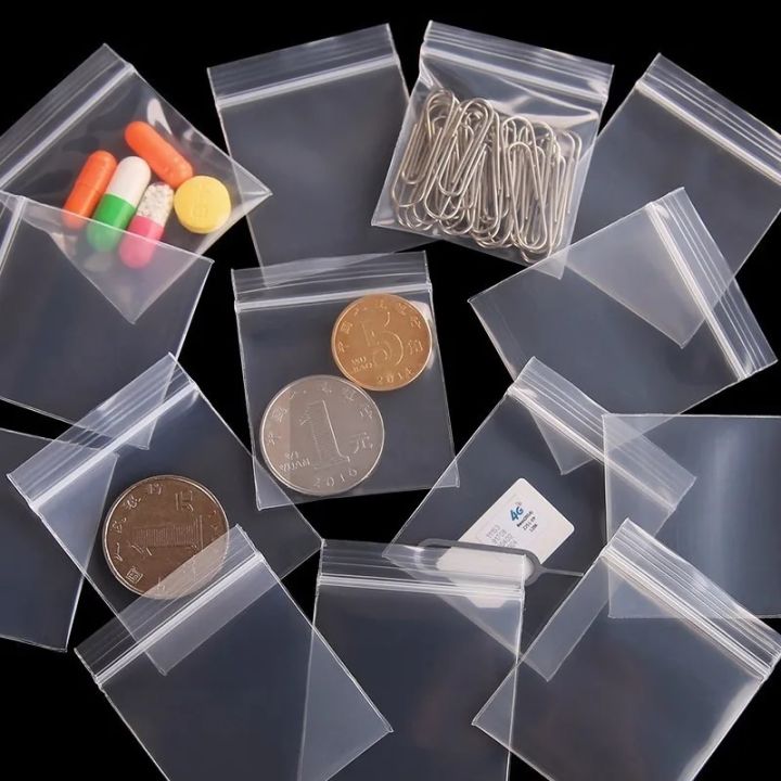 100pcs Mini Zip Plastic Bags Baggies Small Plastic Packaging Bags ...