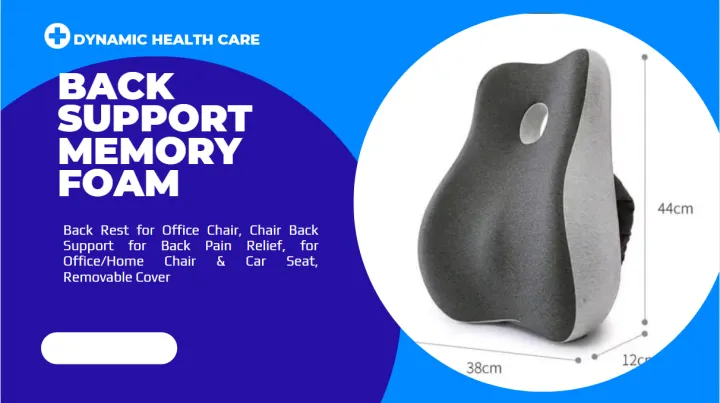 Back Support Memory Foam Back Rest for Office Chair, Chair Back Support ...