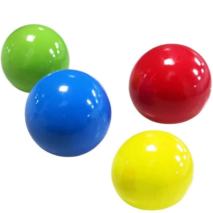 【happy one】4pcs 6CM/4.5CM Stick Wall Ball Glowing Globbles Squash ...