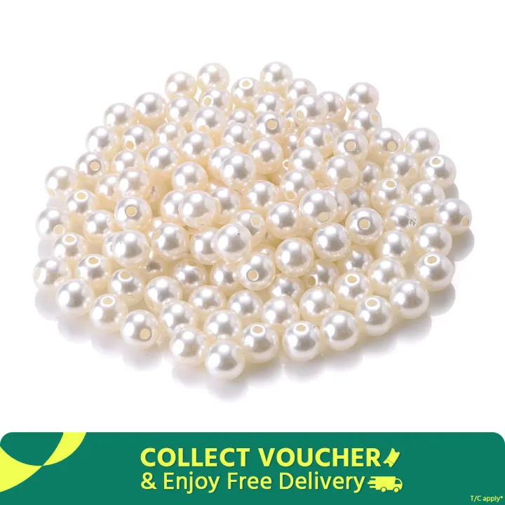 White Pearl Beads (Puthi) 6mm 100 Piece | Daraz.com.bd