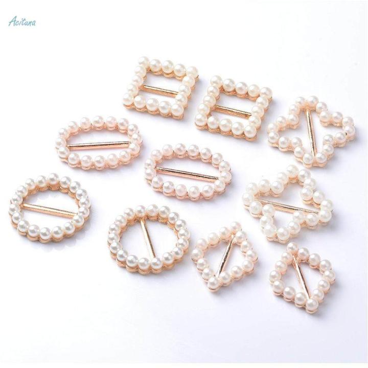 10x Assorted PEARL BUCKLE Ribbon Sliders Wedding Invitation Craft ...