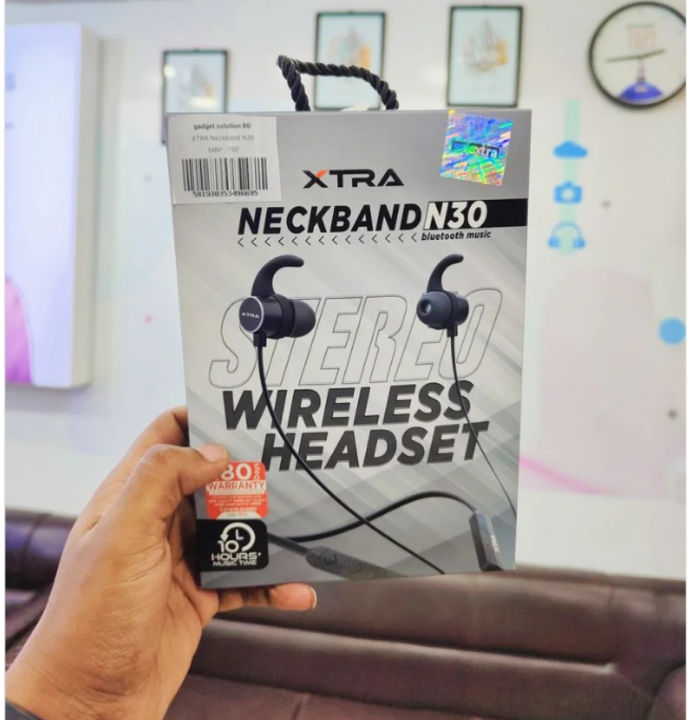 XTRA NECKBAND N30 BLUETOOTH MUSIC STEREO WIRELESS HEADSET | Daraz.com.bd