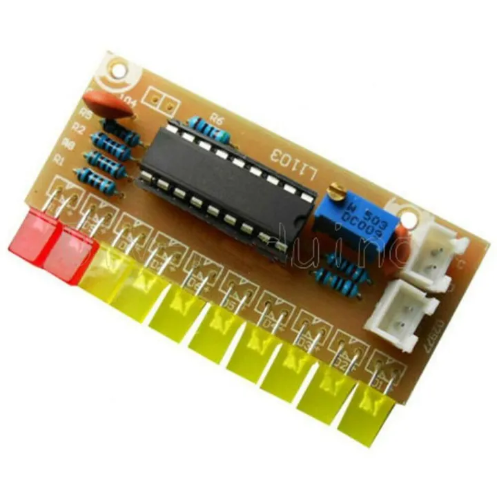 Audio amplifier LED level indicator VU meter LM3915 ready module ...