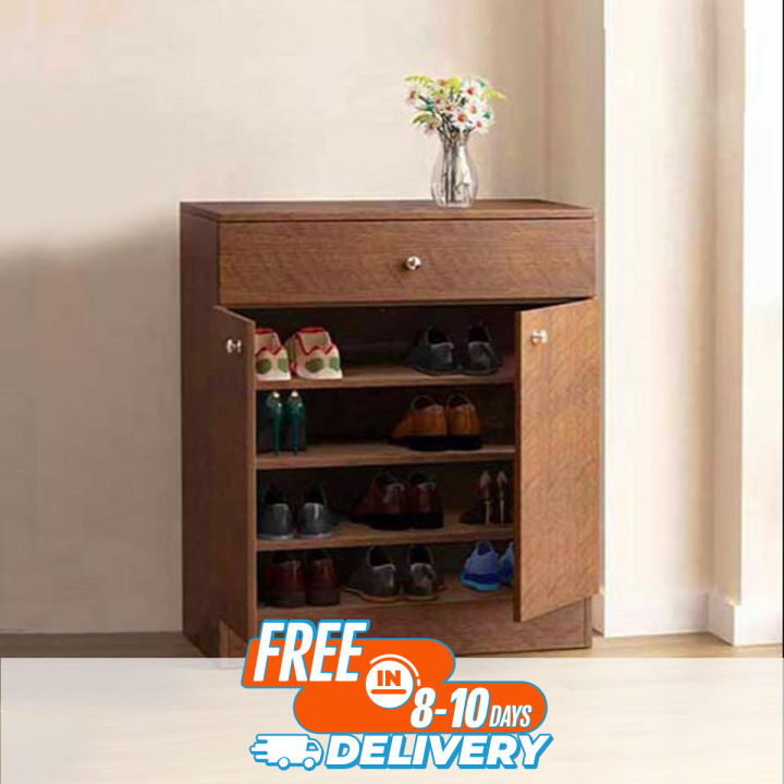 LITTLE TREE 4-Tier 2-Door With 1 Locker Drawer Shoe Cabinet, MDF Shoes ...