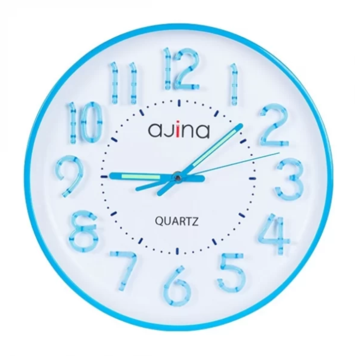 Ajina Maple Digit With Radium Round Wall Clock Blue 881405 | Daraz.com.bd
