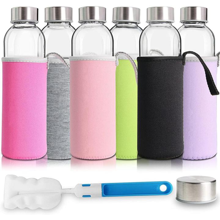 550 ML Glass Water Bottles With Fabric Covers | Daraz.com.bd