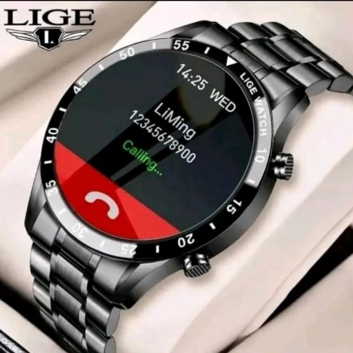 LIGE 2025 BW0189 Men Smart Watch Bluetooth Call Blood Pressure Heart ...