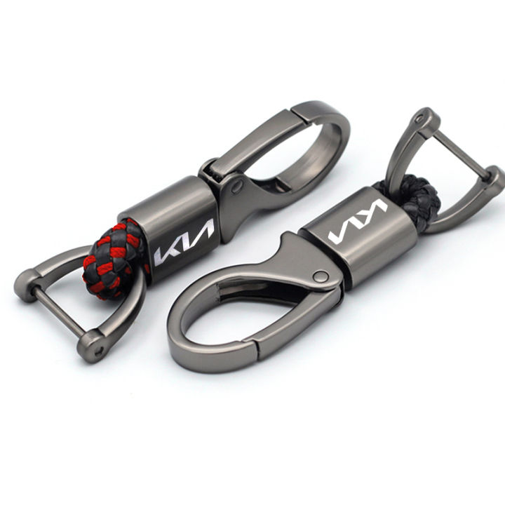 【Innovative】 Metal Hand Leather Car KeyChain Rotating Horseshoe Buckle ...