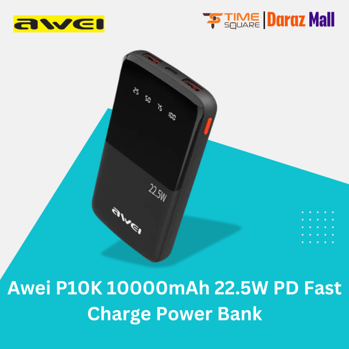 Awei P10K 22.5w Power Bank - 10000mAh | Daraz.com.bd