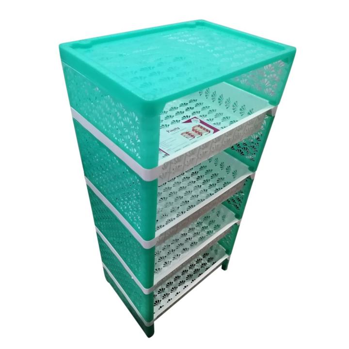 Family Rack 4 Step With Lid - Jazzy Green - Kitchen Rack | Daraz.com.bd