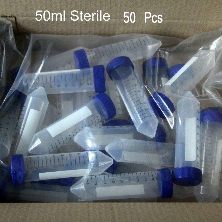 50 Pcs 50 ml Plastic Sample Test Tube Conical Bottom Centrifuge Tube ...