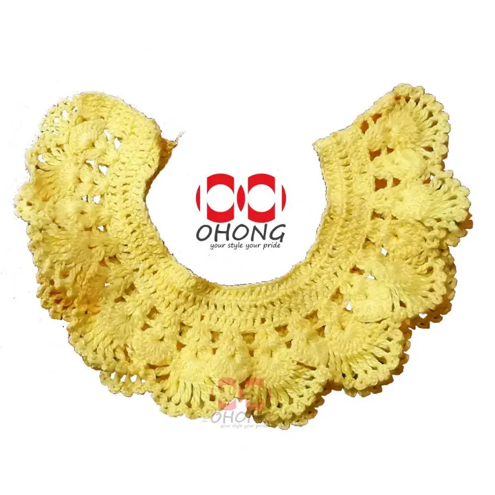 Crochet neck design for baby kushikata collar Light Yellow color ...