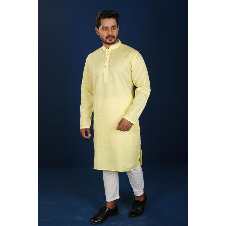 Stylish And Fashionable Peyaj Cotton Panjabi For Men - কাপল ড্রেস শাড়ি ...