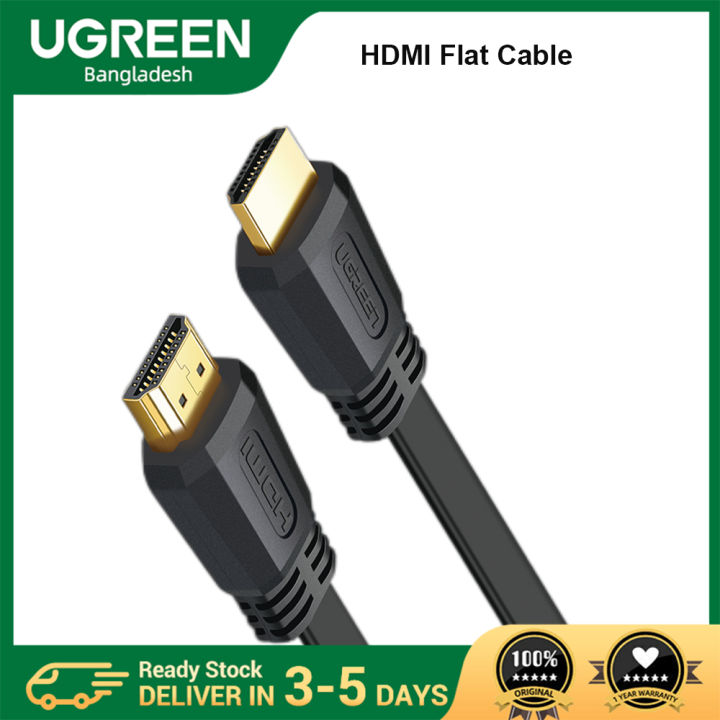 UGREEN ED015 HDMI Flat Cable - 3m/5m - Connector: Gold-plated - Bandwith 18Gbps - 30AWG tin ...