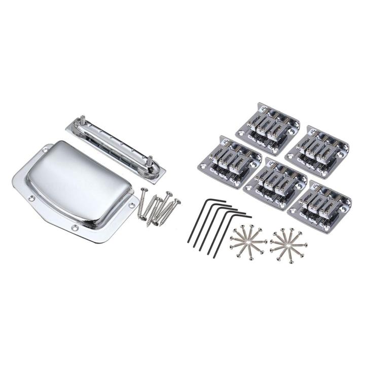 1 Set Fixed Adjustable Bridge Tailpiece for Teisco Harmony & 5x Zinc ...