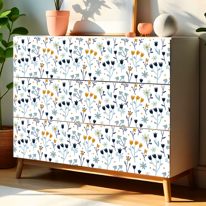 Minimalist Flower Furniture Sticker Multifunctional Decorative Wrap for ...