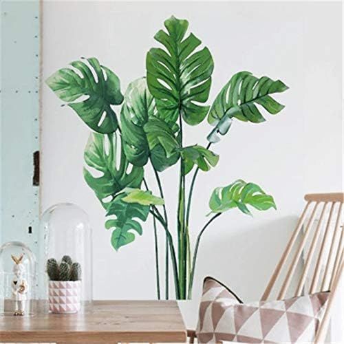 Tropical Plants Tree Leaves Wall Sticker Decals Wall Paper Self ...