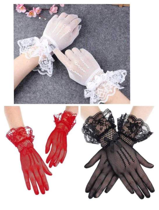 Full Finger hand Gloves Net hand Gloves for women | Daraz.com.bd