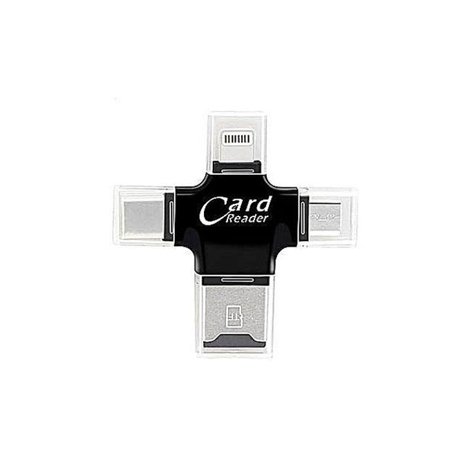4 in 1 Card Reader Four Port - Black | Daraz.com.bd