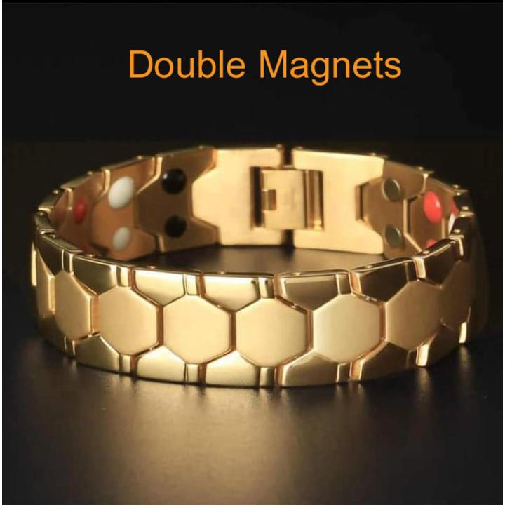 Titanium metal magnetic bracelet health benefits with germanium | Daraz ...