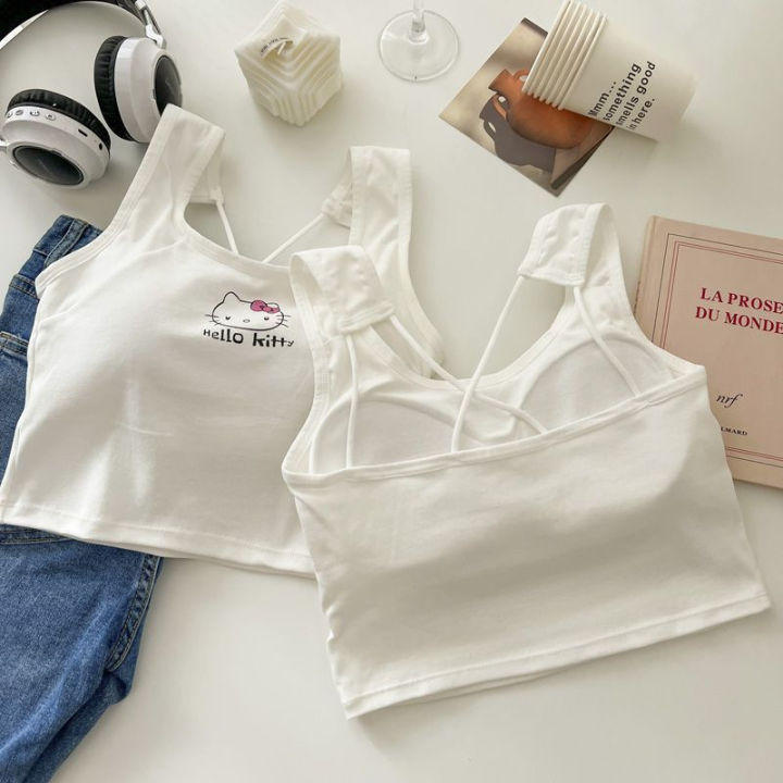 【User-friendly】 Sanrio Hello Kitty Camisole Y2k Tank Tops Girls Summer ...
