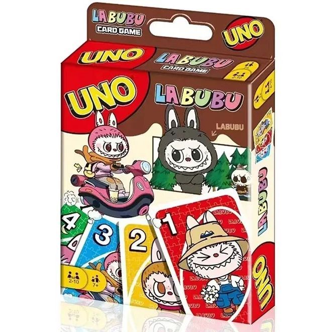 UNO Labubu Card Game with 112 Cards, Gift for Kid, Family Adult Game ...