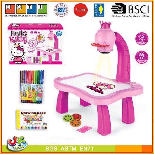 Hello Kitty Kids Projector Drawing Painting Table Desk Art Learning Kit ...