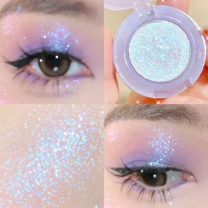 Monochrome Glitter Eyeshadow Pearlescent Highlighter Powder Makeup ...