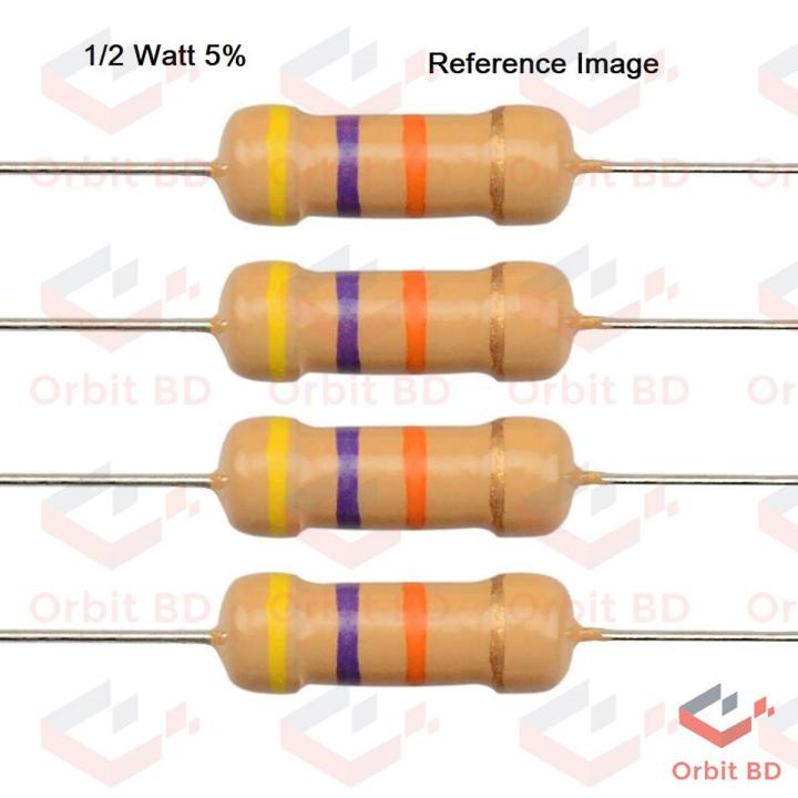 1/2W Carbon Film Resistor 150K Ohm 5% -50 Pcs | Daraz.com.bd