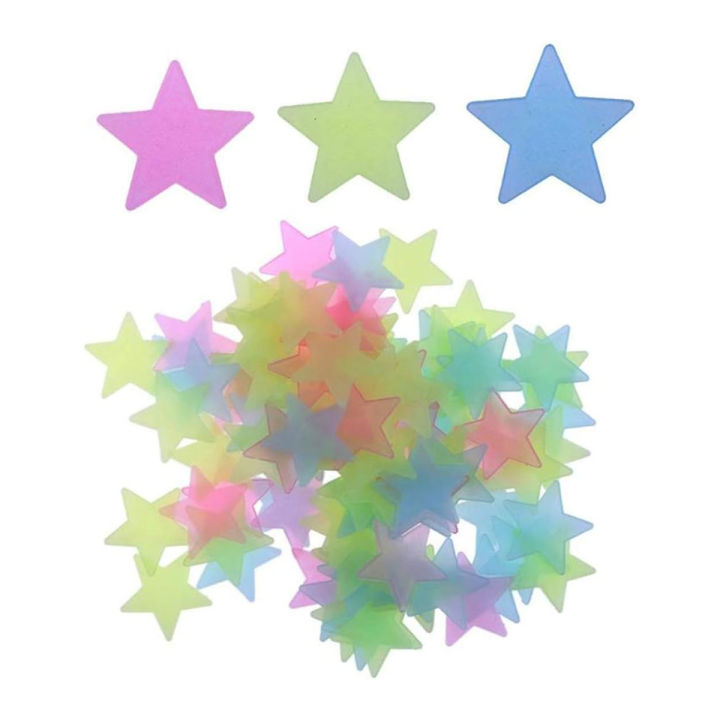 20pcs/bag 3cm Glow In The Dark Luminous Star Stickers Halloween ...