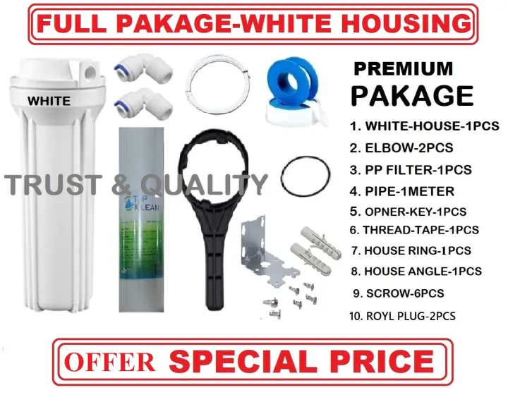Water Filter Housing 10" White COLOUR FULL PAkage | Daraz.com.bd
