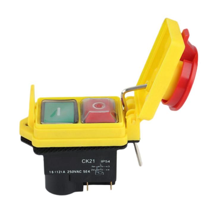 JAERBEE 250V 16A IP54 Start Stop Switch No Volt Release Switch with ...