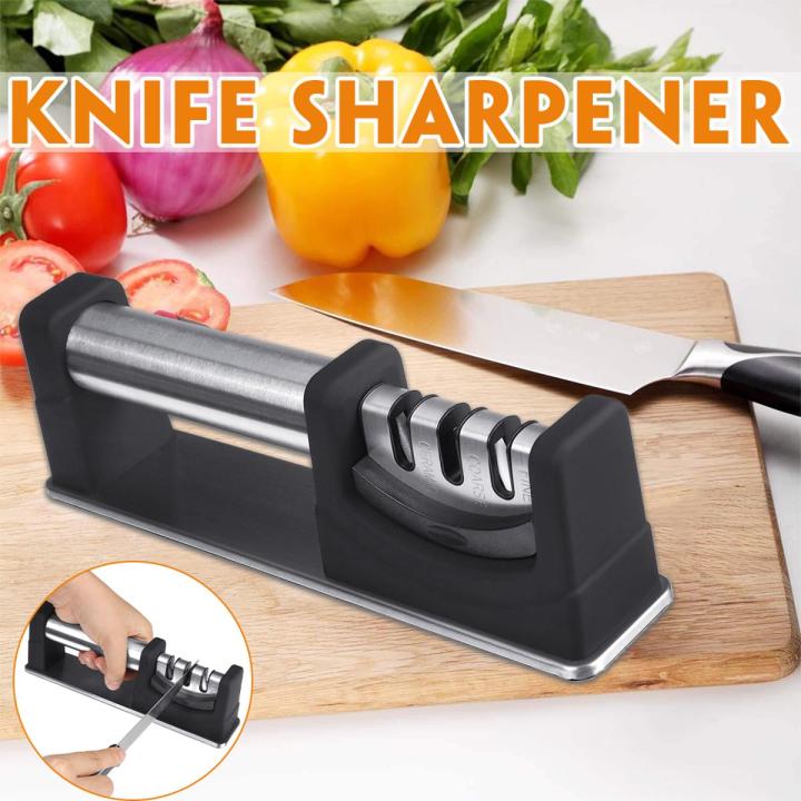 3 Stages Cutting Tool Sharpener Diamond Coated Kitchen Handheld ...