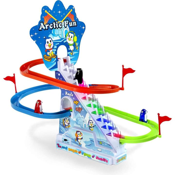Arctic Fun Playful Penguin Race Set with Flashing Lights and Music On ...