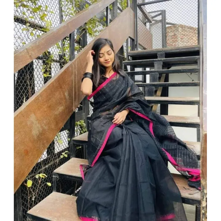 One Colour Tangail Tant Halfsilk Chumki Saree For Women | Daraz.com.bd