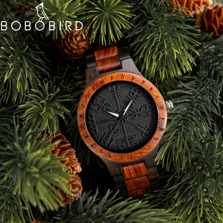 BOBO BIRD Watches For Man Viking Odin Rune Men Quartz Wristwatches ...