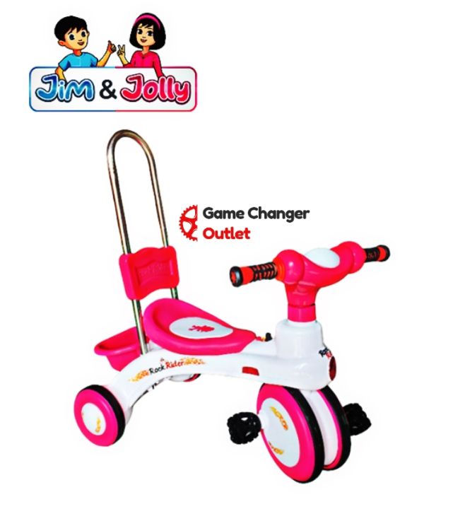RFL Jim & Jolly Rock Rider With Support Handle- Pink/Blue Tricycle For ...