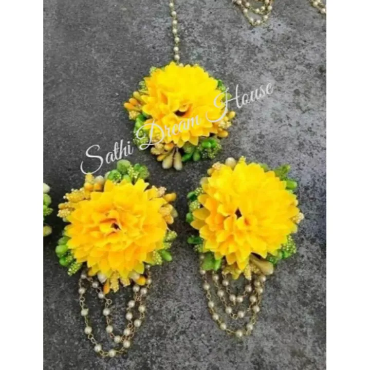 Artificial flower non bridal jewellery set | Daraz.com.bd