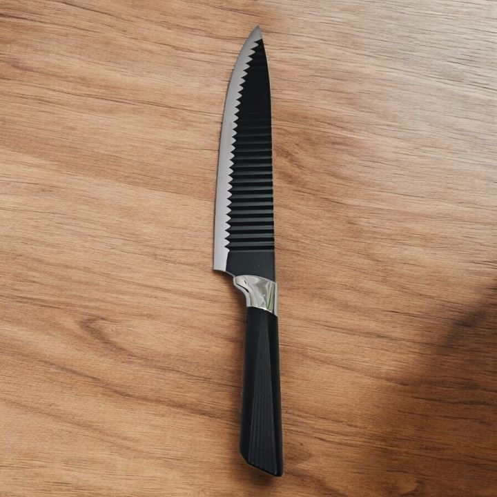 6-Inch Stainless Steel Kitchen Knife – Chef Knife with Black PP Handle ...