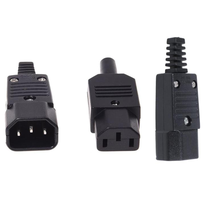 3Pcs 250V 10A Connector - 2Pcs IEC 320 C14 Plug To C13 Socket & 1Pcs ...