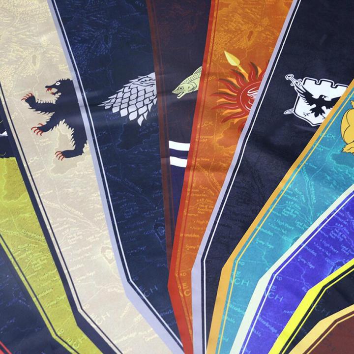 HQ Satin Got Home Decorative Flags Westeros Map 7 Kingdoms House ...
