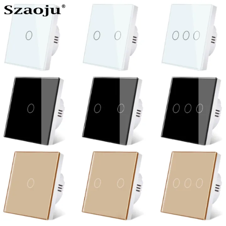 【Flash sale】 EU/UK Standard Tempered Wall Panel Light Switch Led ...