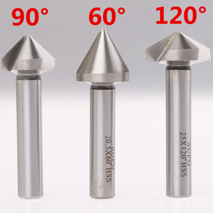 NEW 1PCS 60/90/120 Degree Countersink HSS Chamfering Metal Milling Tool ...