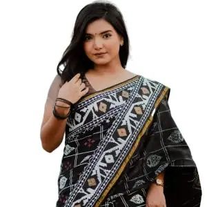 Eye Catching Desing With Stunning Collection Black And White Half Silk ...