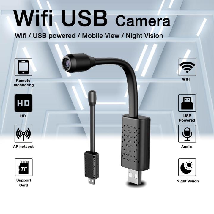 USB Mini Camera Full HD Wifi Portable V380 IP/AP Remote Control Real ...